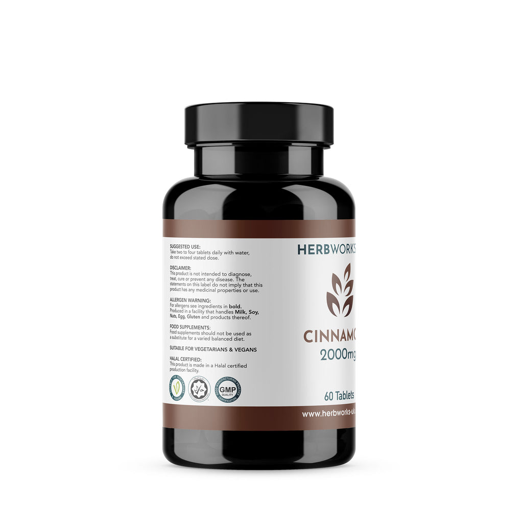 Cinnamon 2000mg Tablets | Halal Vegetarian Vegan Vitamins Supplements ...