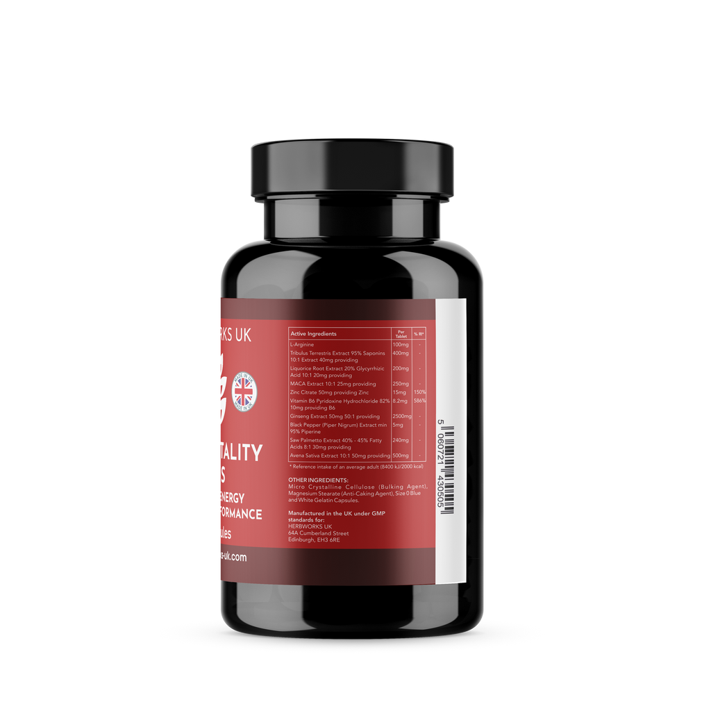 Men's Vitality Plus - Performance Enhancer for Men Capsules Made in UK ...